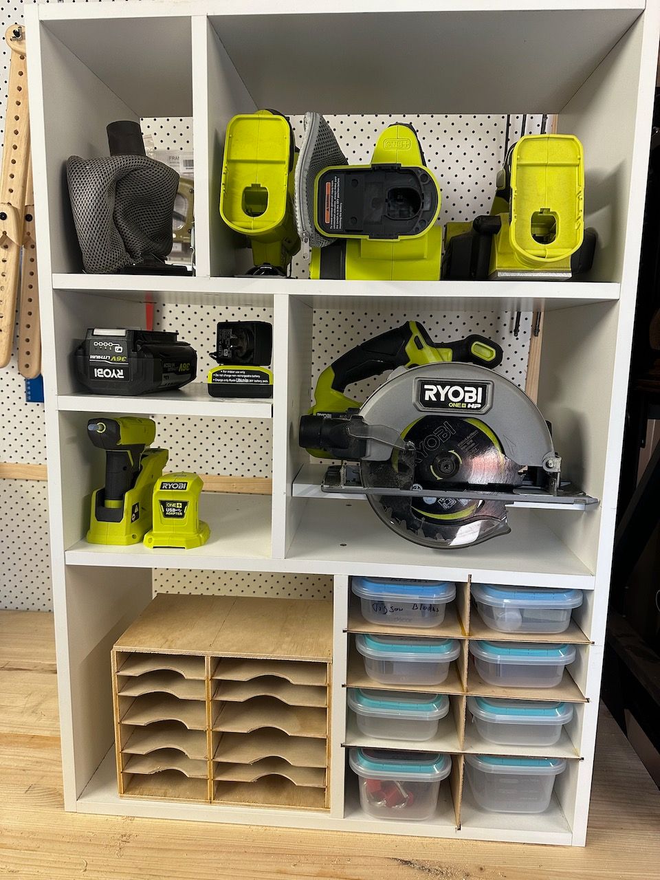 Cordless drill storage charging station | Bunnings Workshop community