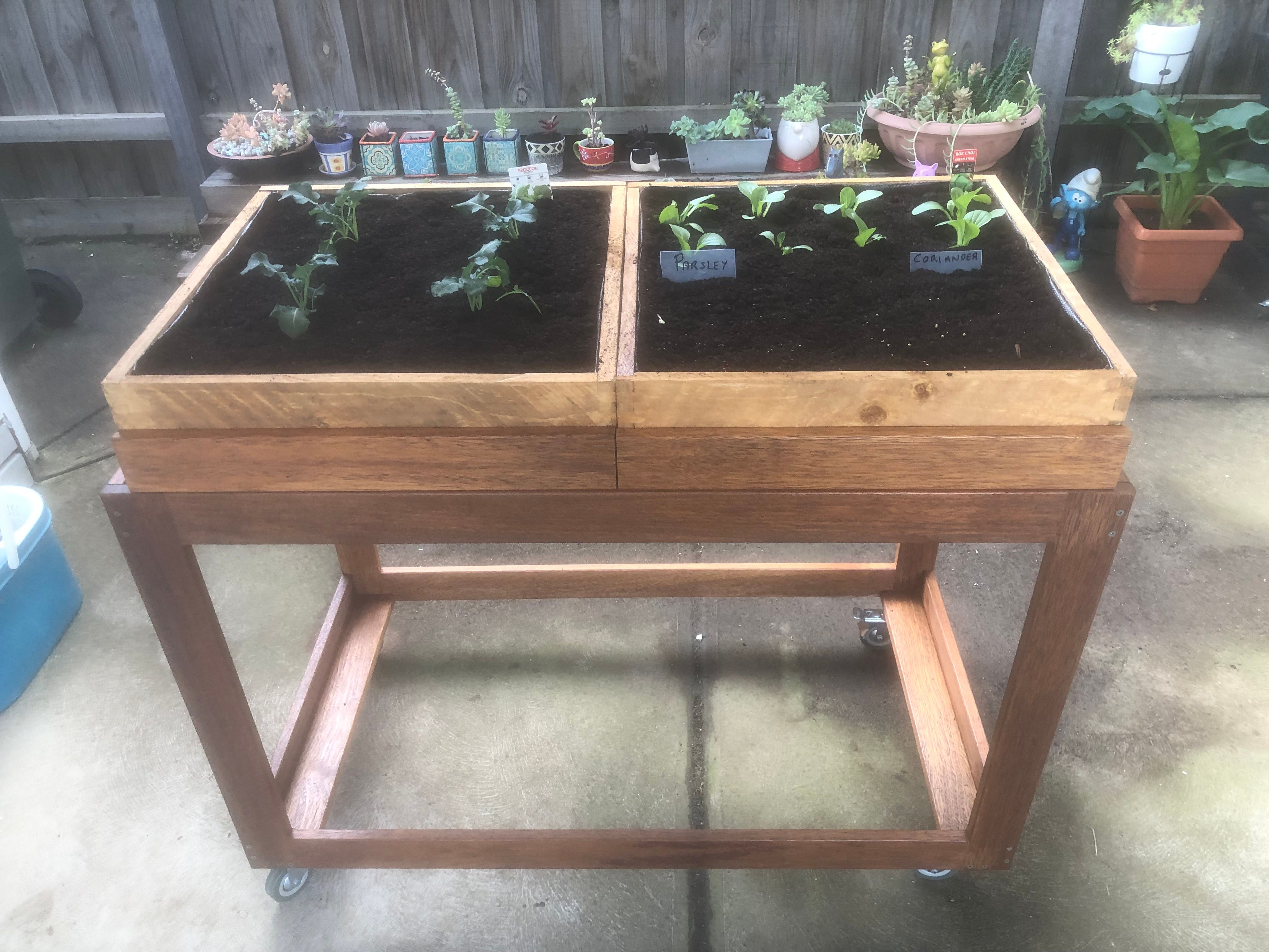 Mobile herb and vegie trolley using pall... | Bunnings Workshop community
