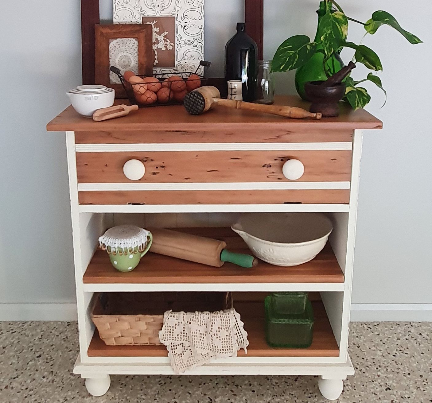 Upcycled old drawers to farmhouse cabine... | Bunnings Workshop community