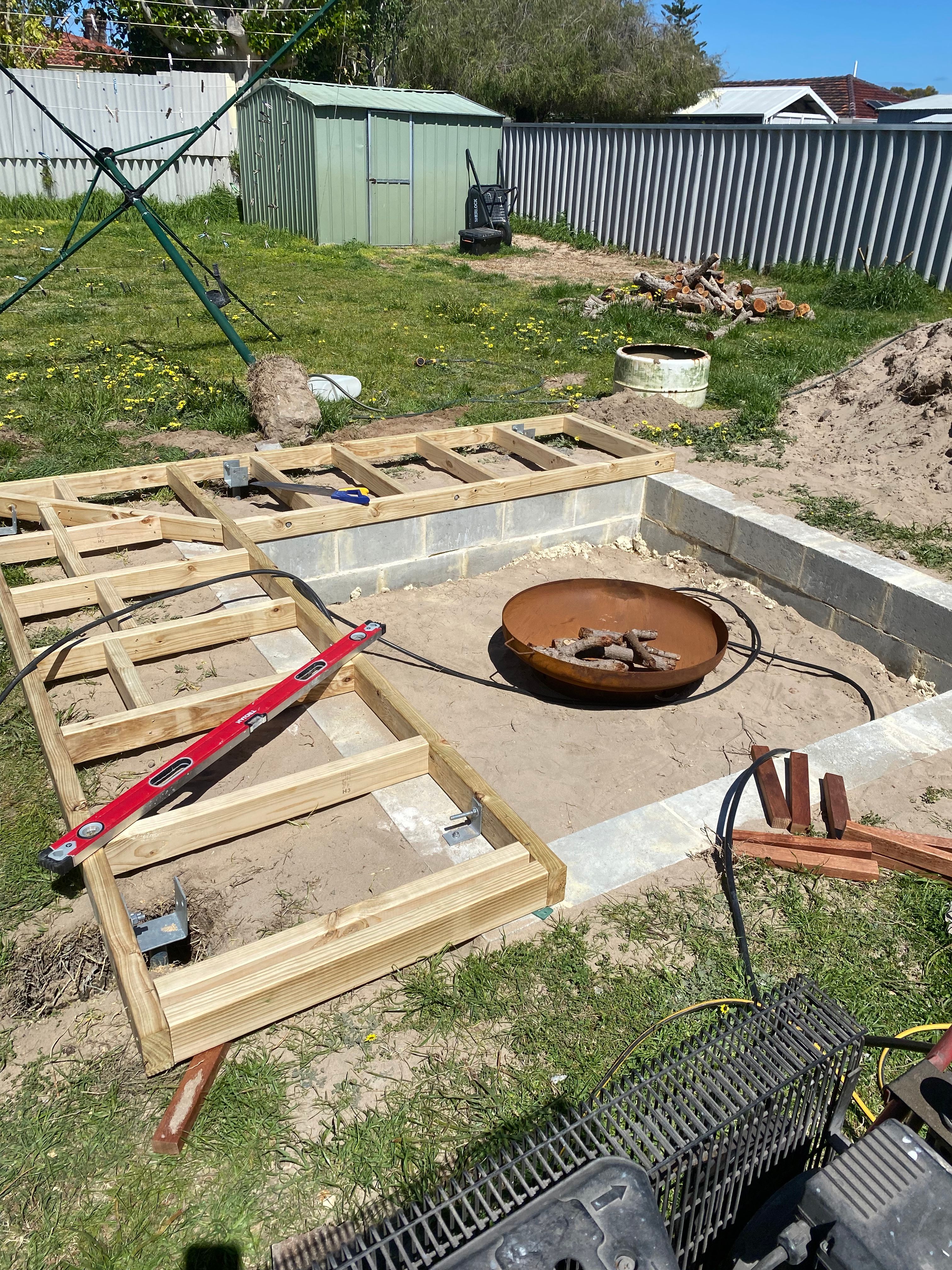 Sunken fire pit with seating | Bunnings Workshop community