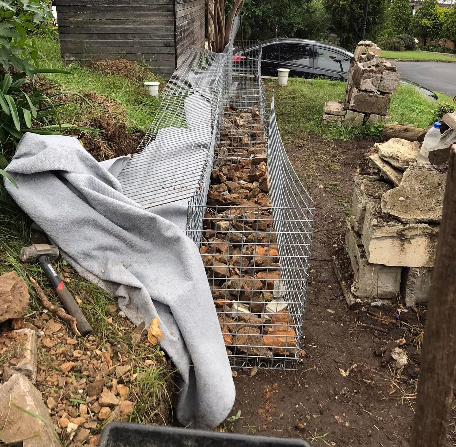 Large gabion retaining wall | Bunnings Workshop community