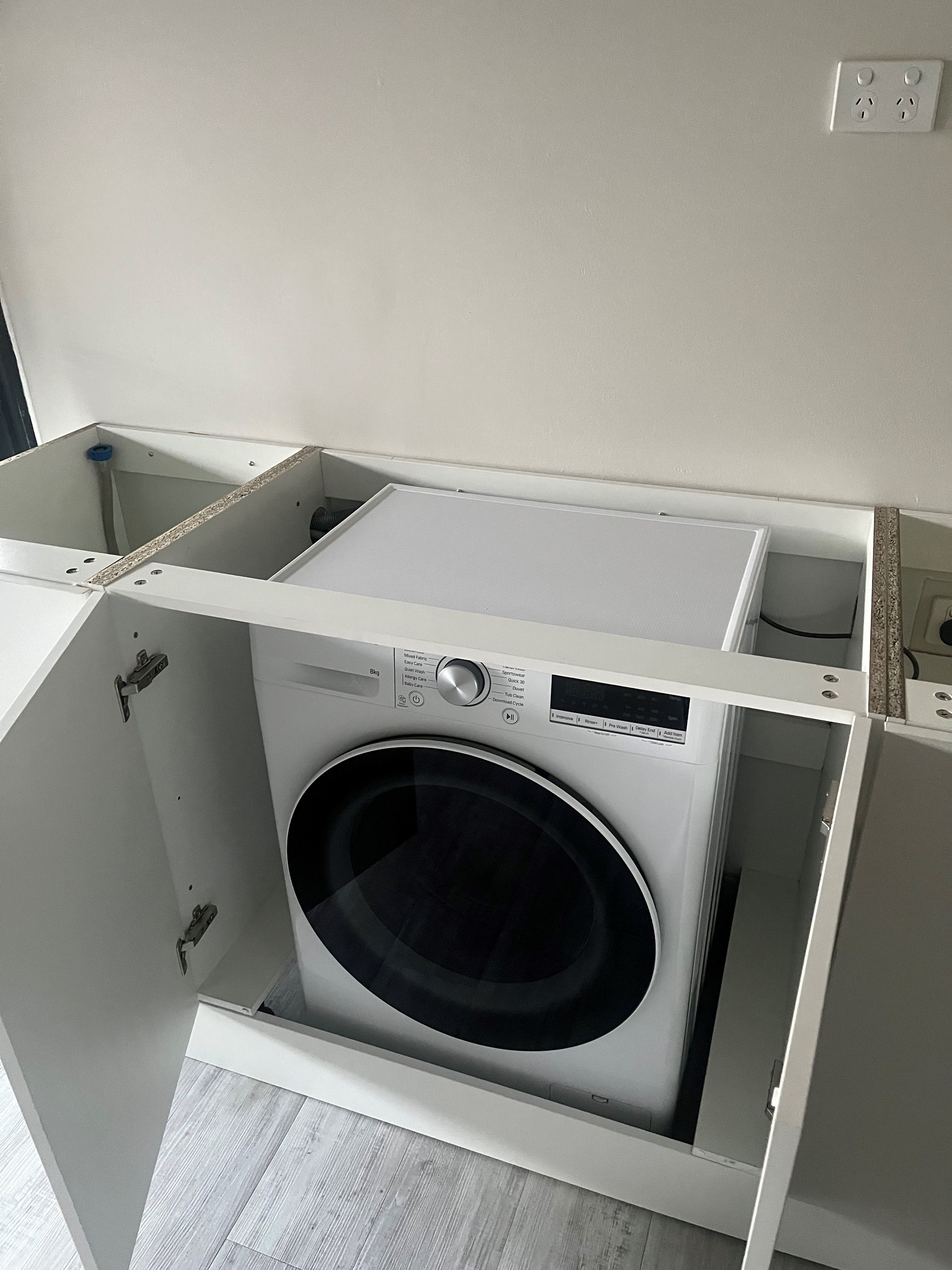 Laundry makeover with hidden washing mac... | Bunnings Workshop community