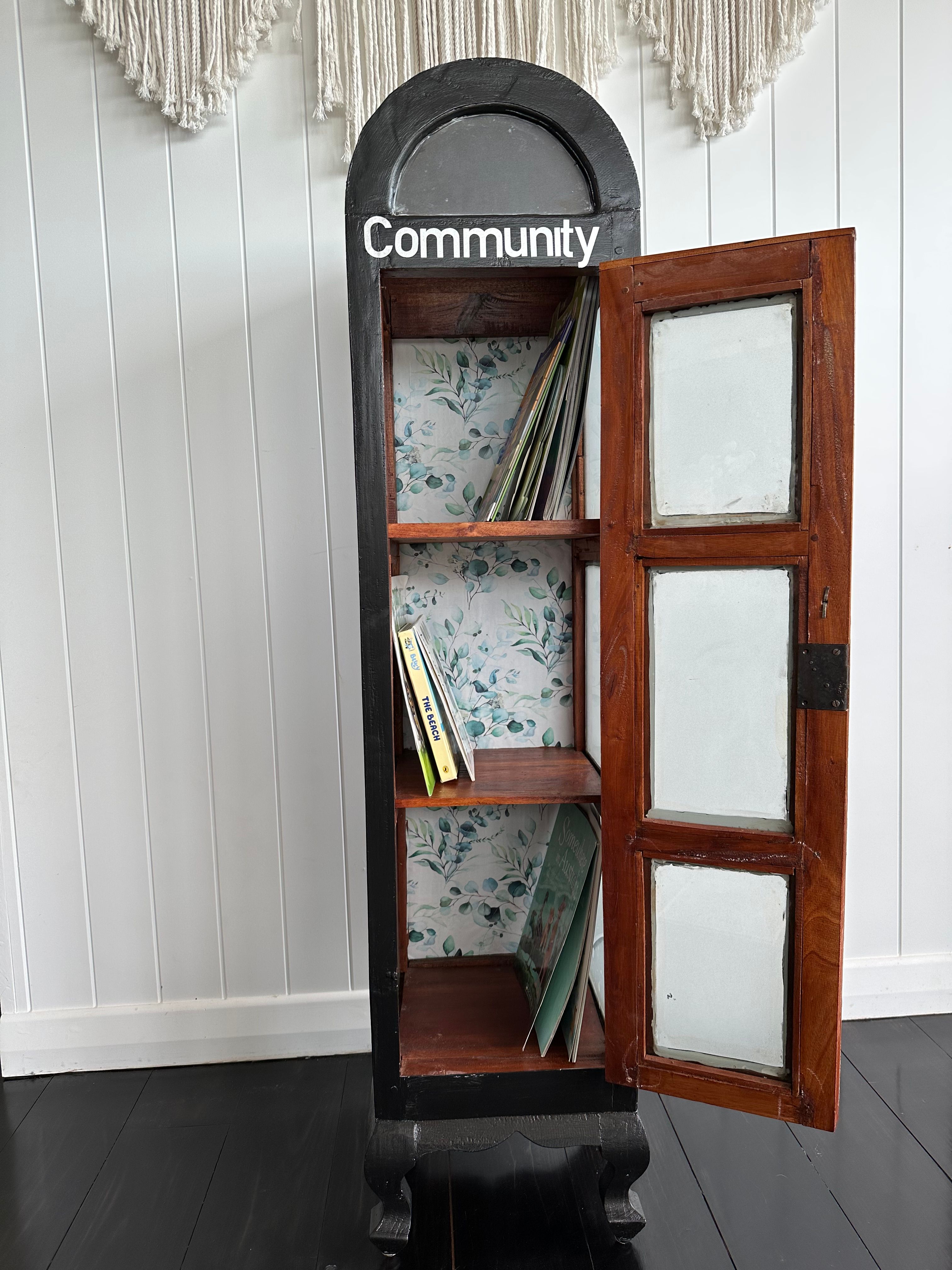 Cabinet upcycle into a community library | Bunnings Workshop community