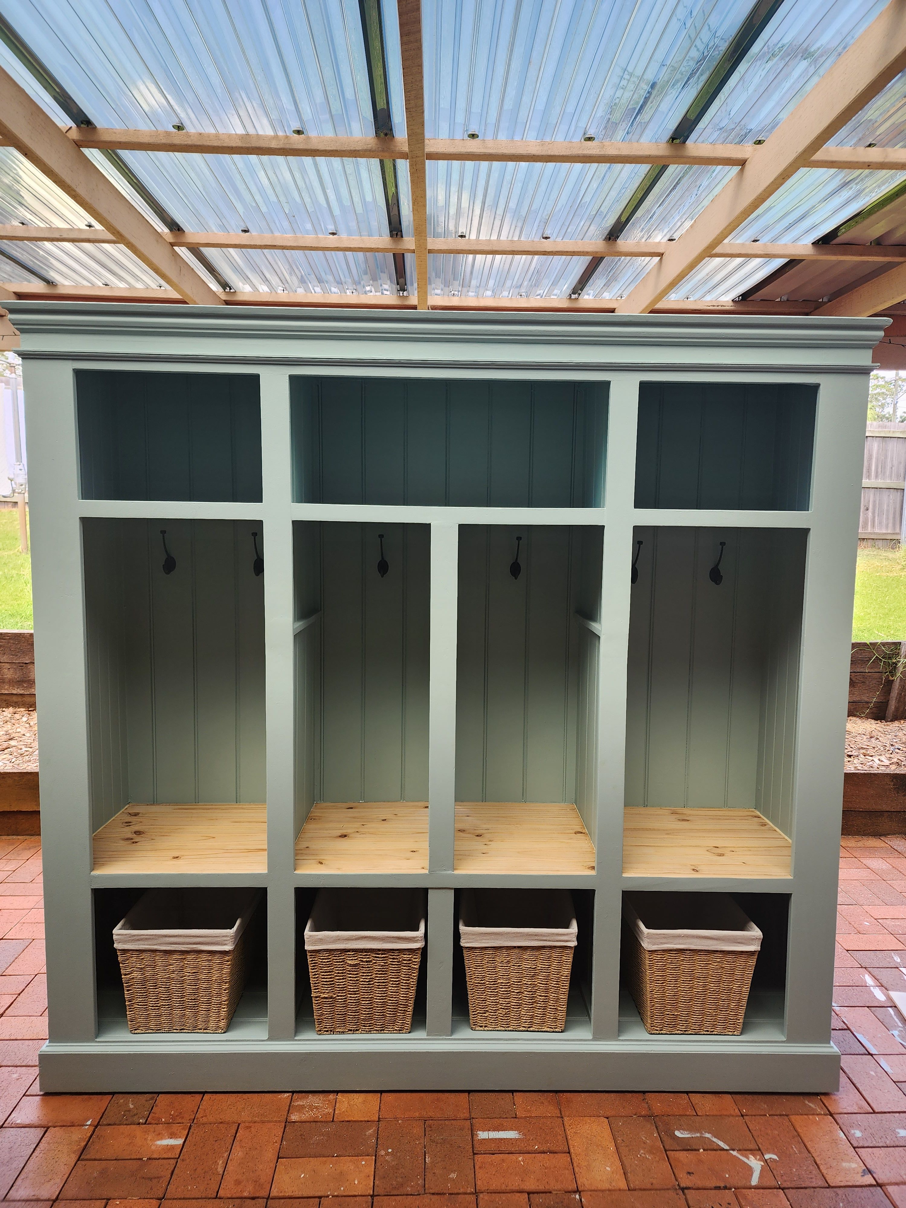 Upcycled mudroom using old entertainment... | Bunnings Workshop community