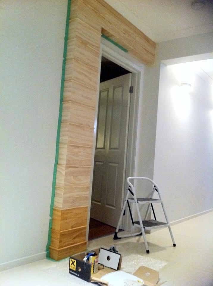 Entry feature walls with storage nook be... | Bunnings Workshop community