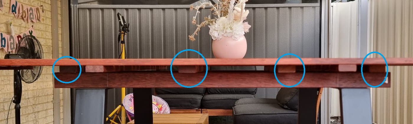 Outdoor table using Merbau fence panel | Bunnings Workshop community