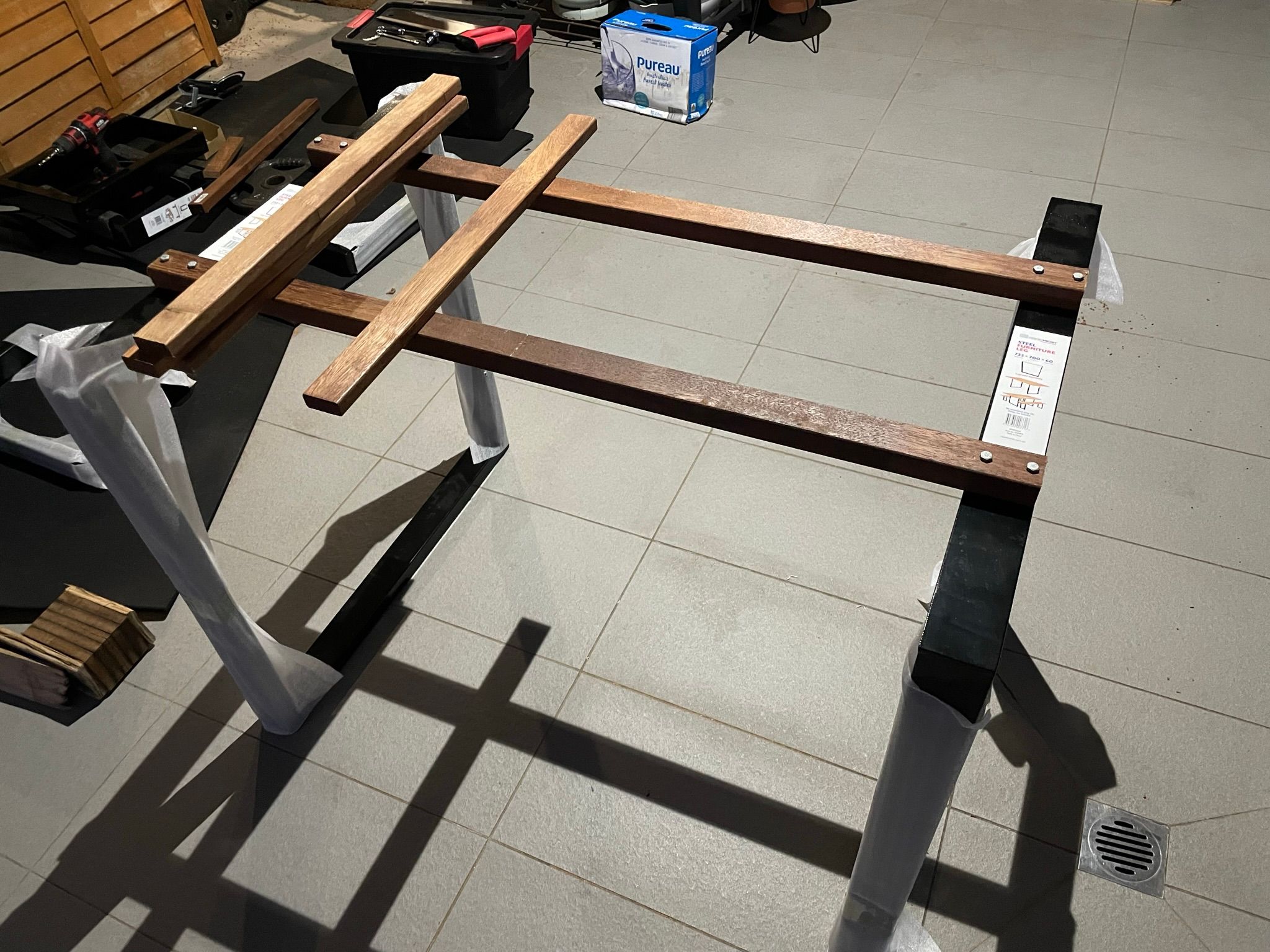 Outdoor table using Merbau fence panel | Bunnings Workshop community