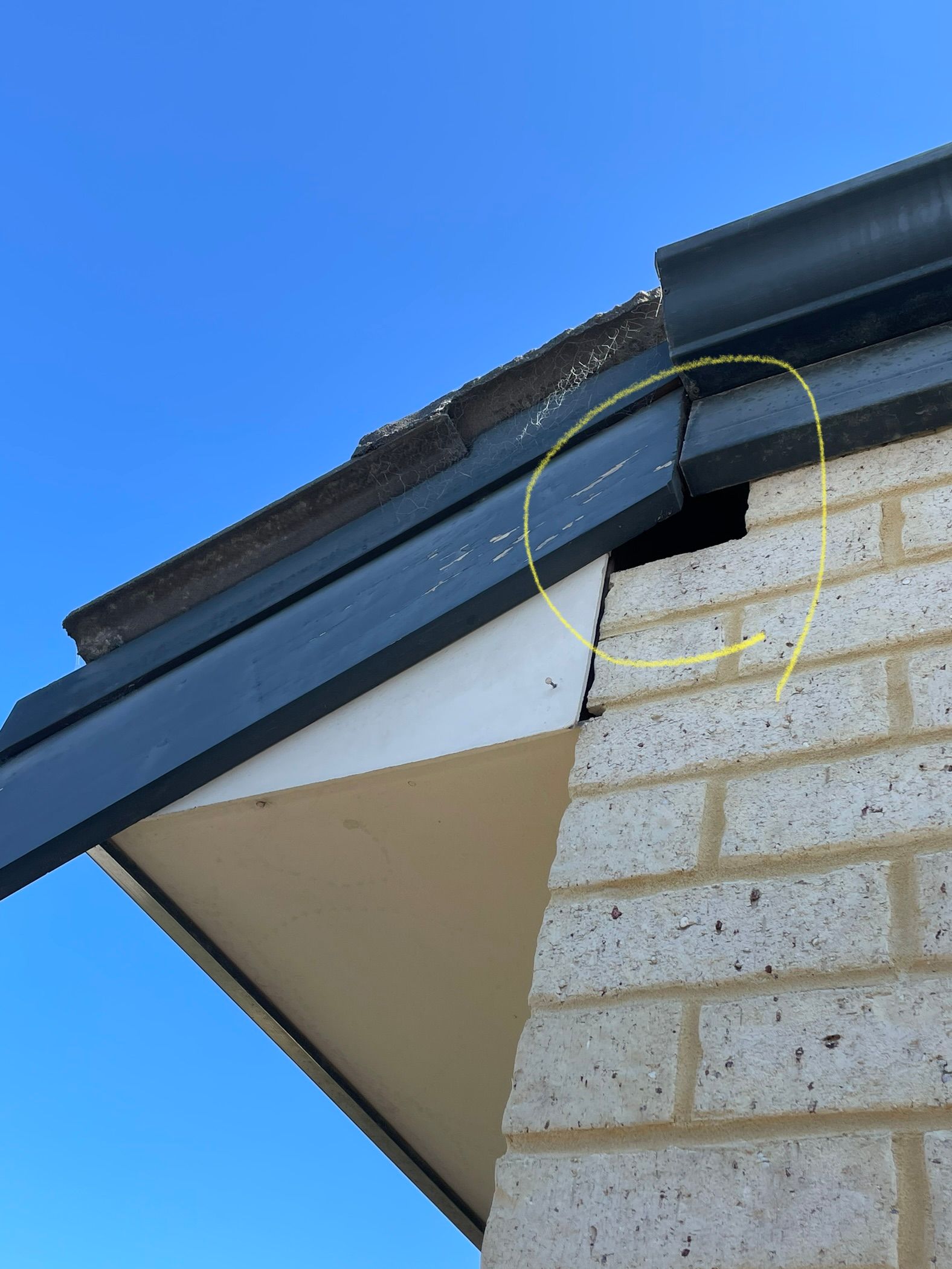 How to fill gap between roof and brick w... | Bunnings Workshop community