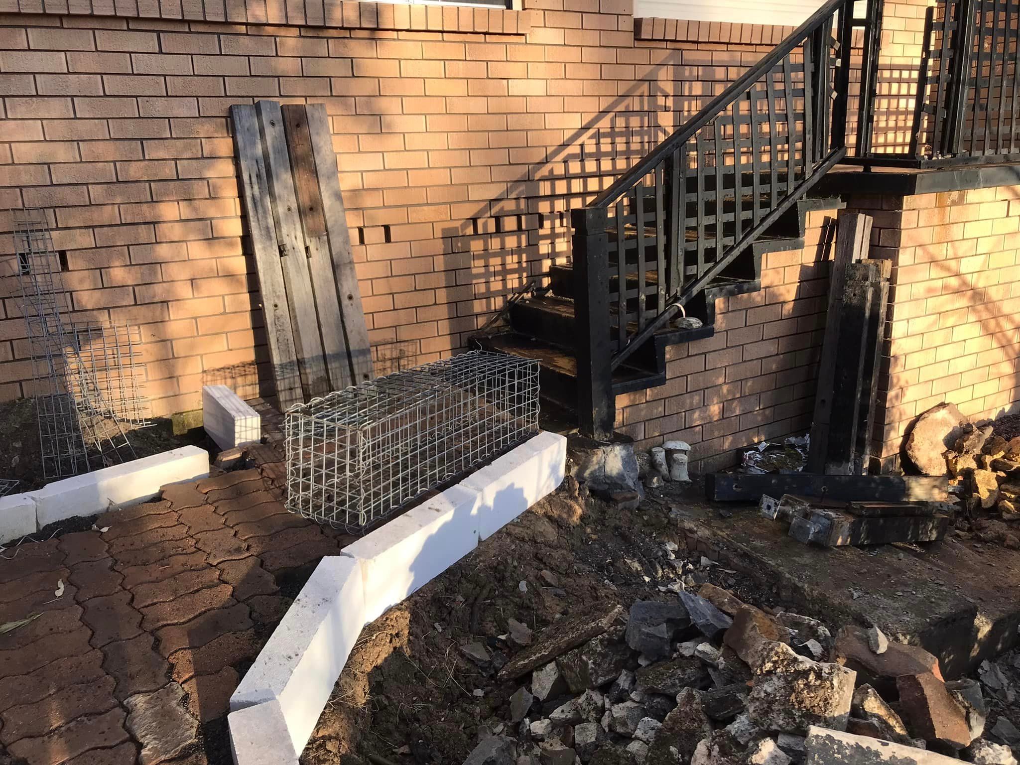 Gabion wall for front pathway | Bunnings Workshop community