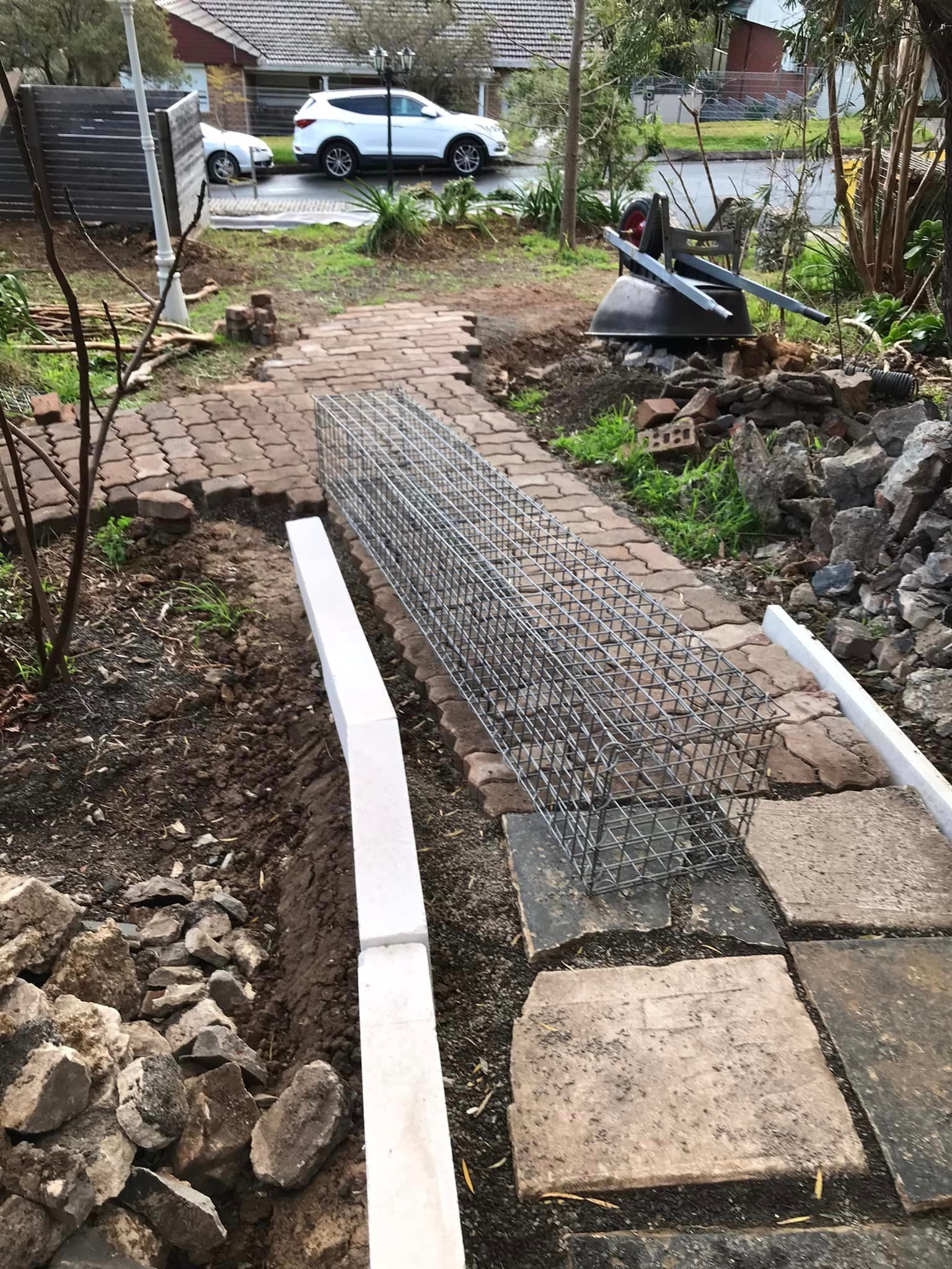 Gabion wall for front pathway | Bunnings Workshop community