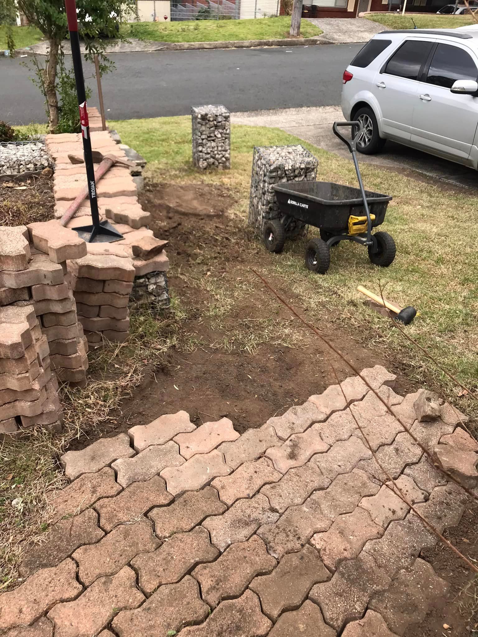 Wiggly pavers for sloped path in front y... | Bunnings Workshop community