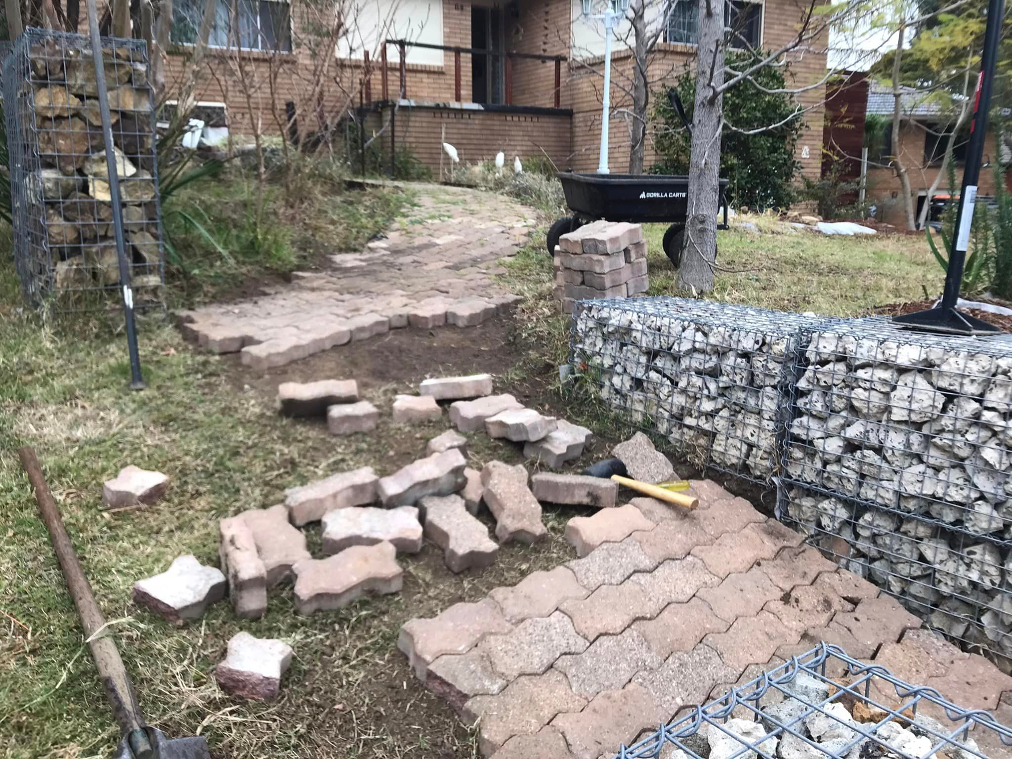 Wiggly pavers for sloped path in front y... | Bunnings Workshop community