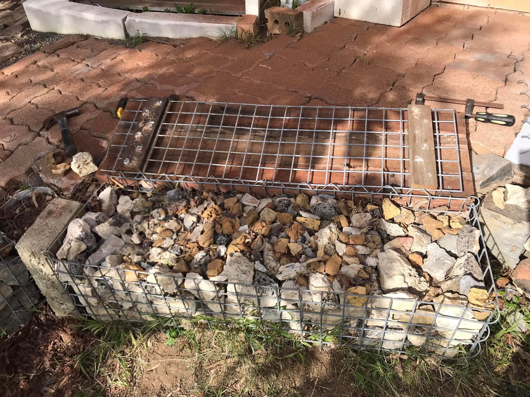 Gabion wall bench seats | Bunnings Workshop community