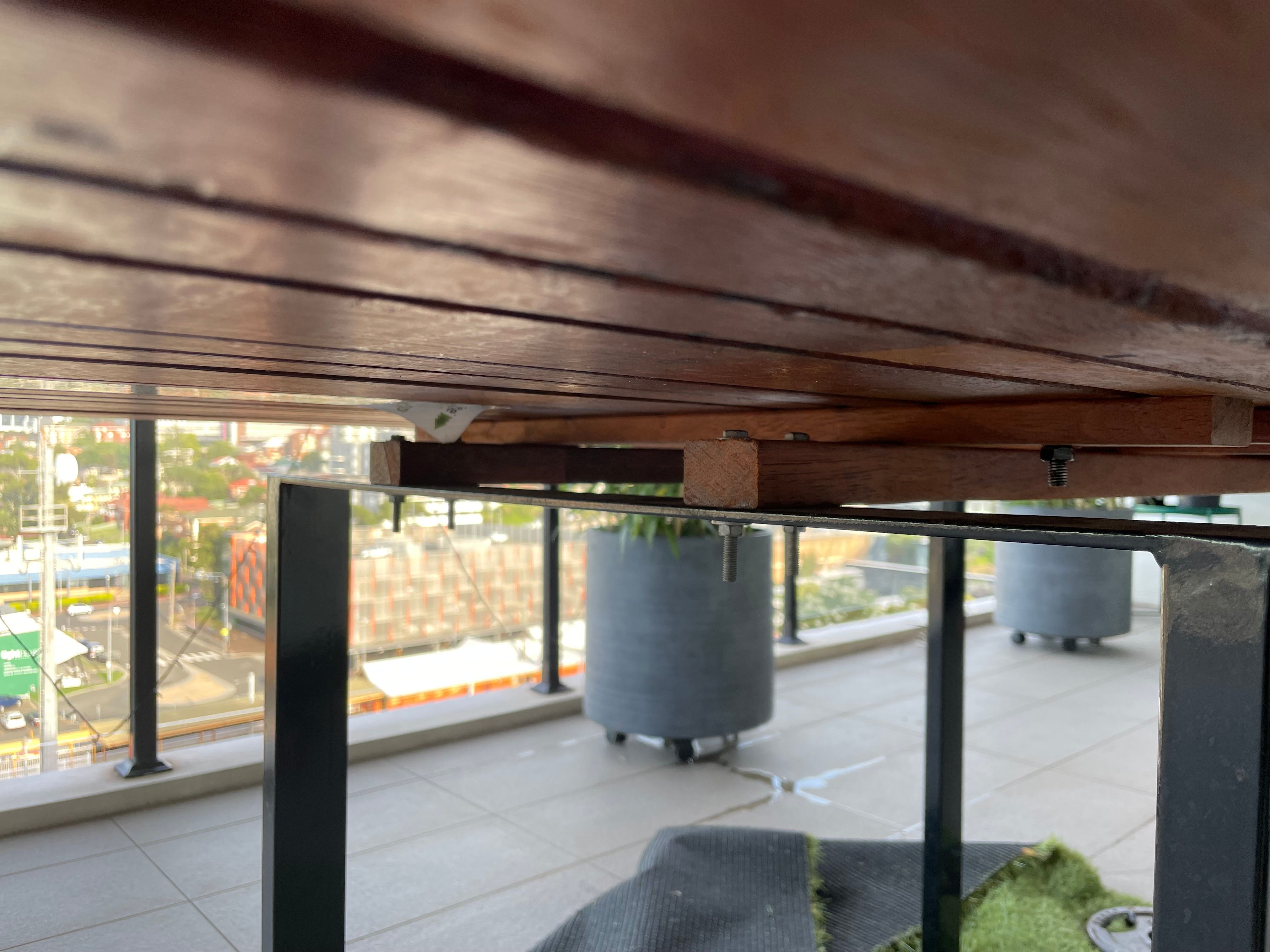 Outdoor table using Merbau fence panel | Bunnings Workshop community