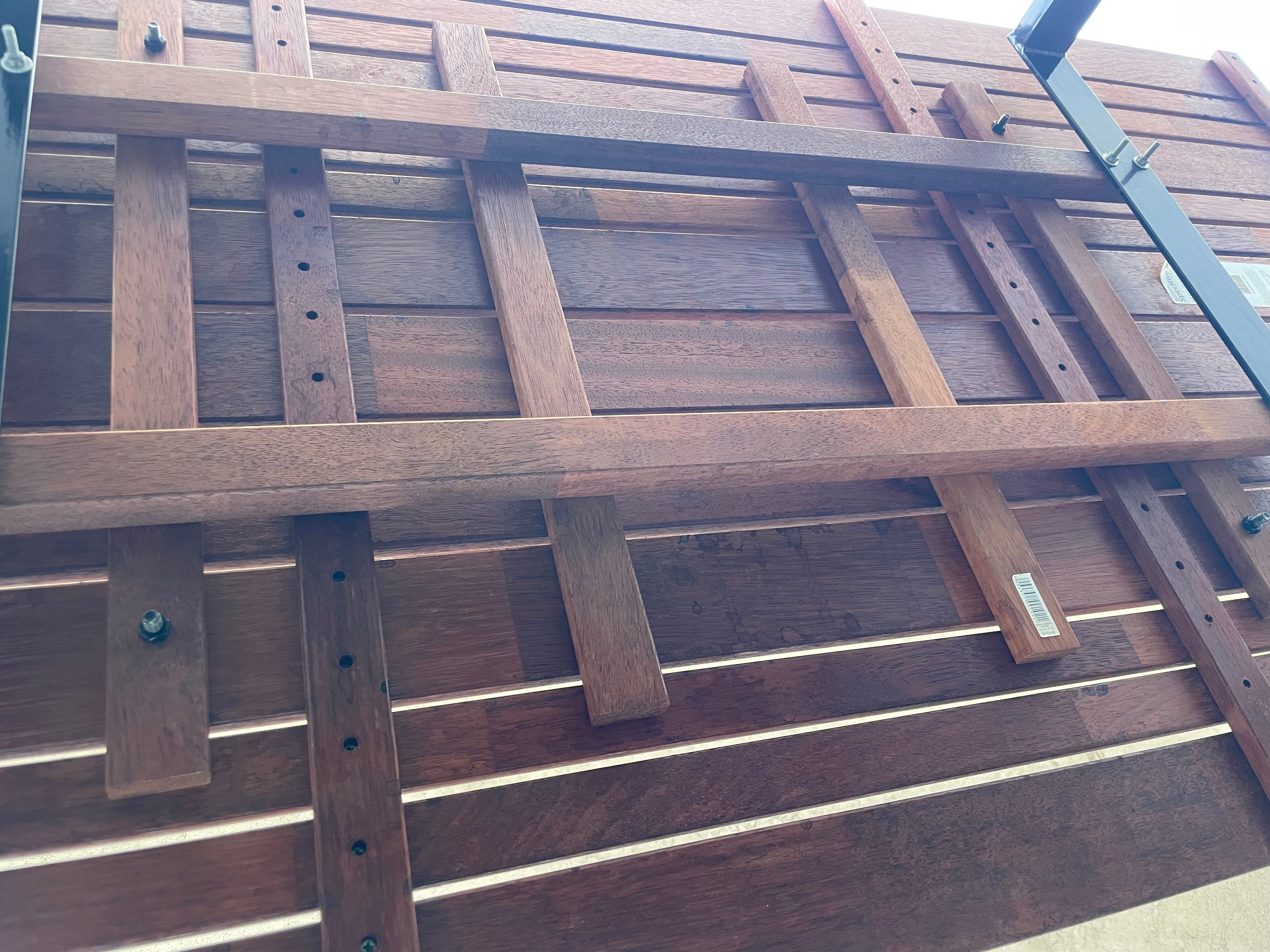 Outdoor table using Merbau fence panel | Bunnings Workshop community