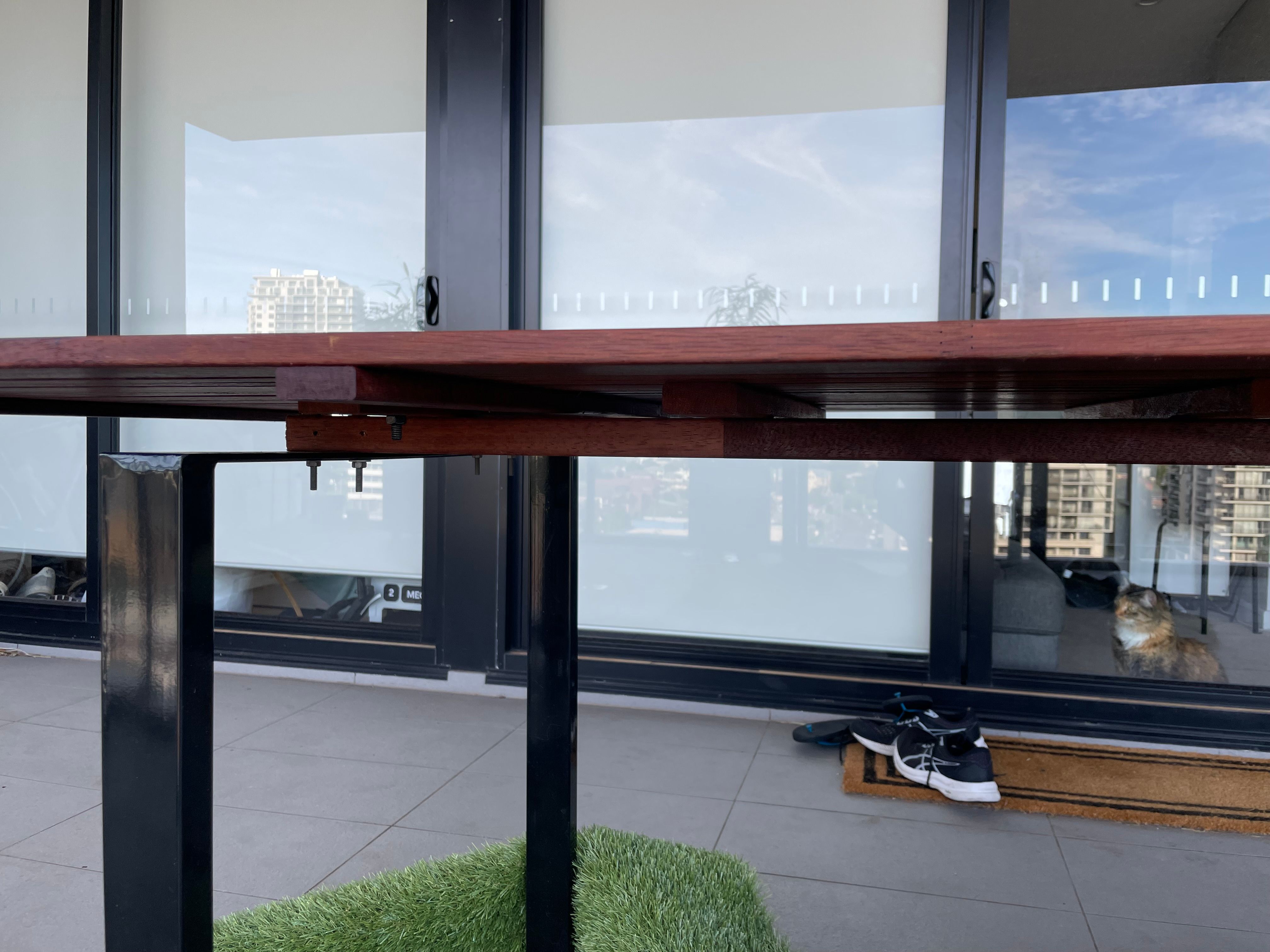 Outdoor table using Merbau fence panel | Bunnings Workshop community