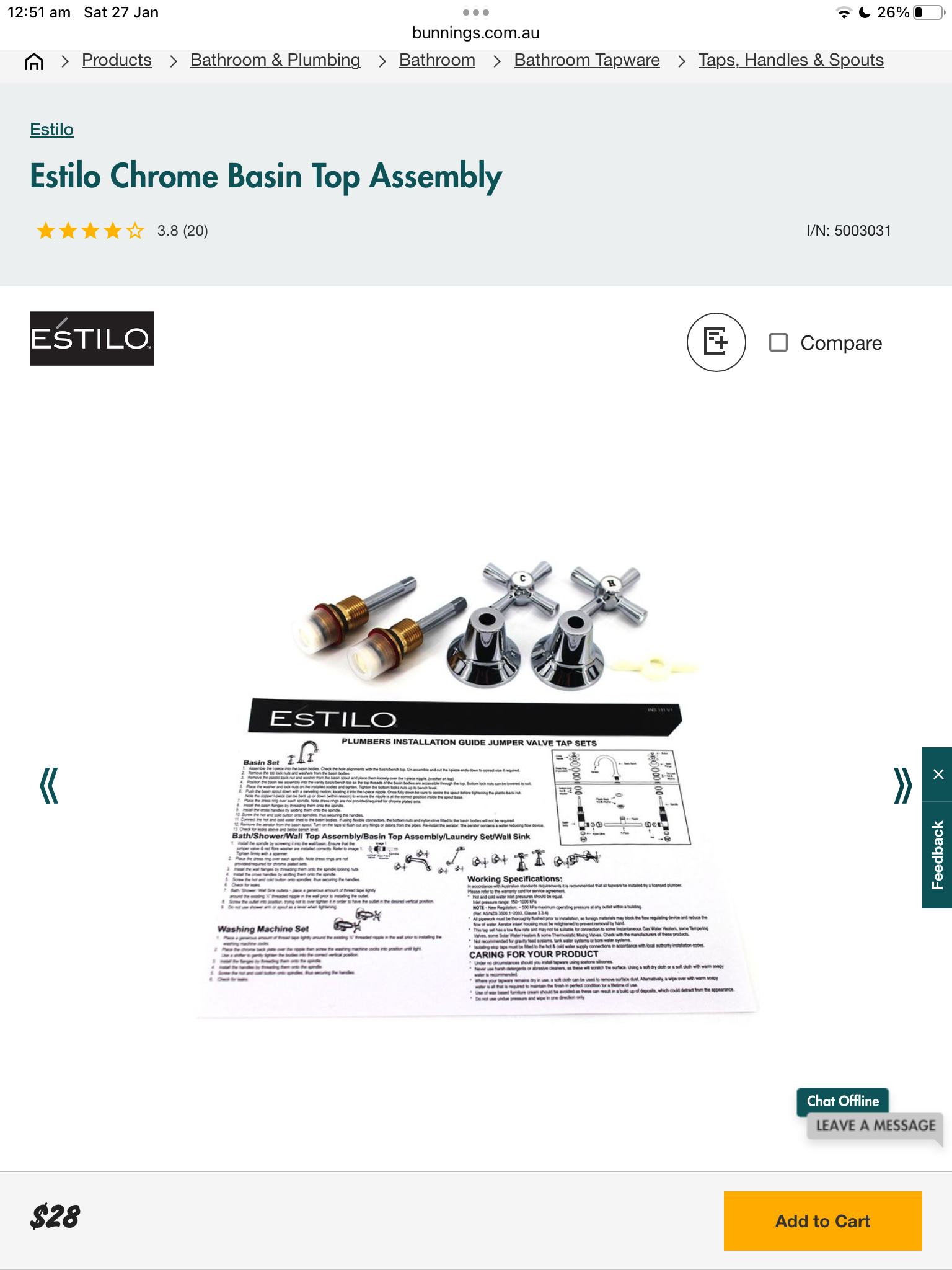 Why are the tap sets spindle parts diffe... | Bunnings Workshop community