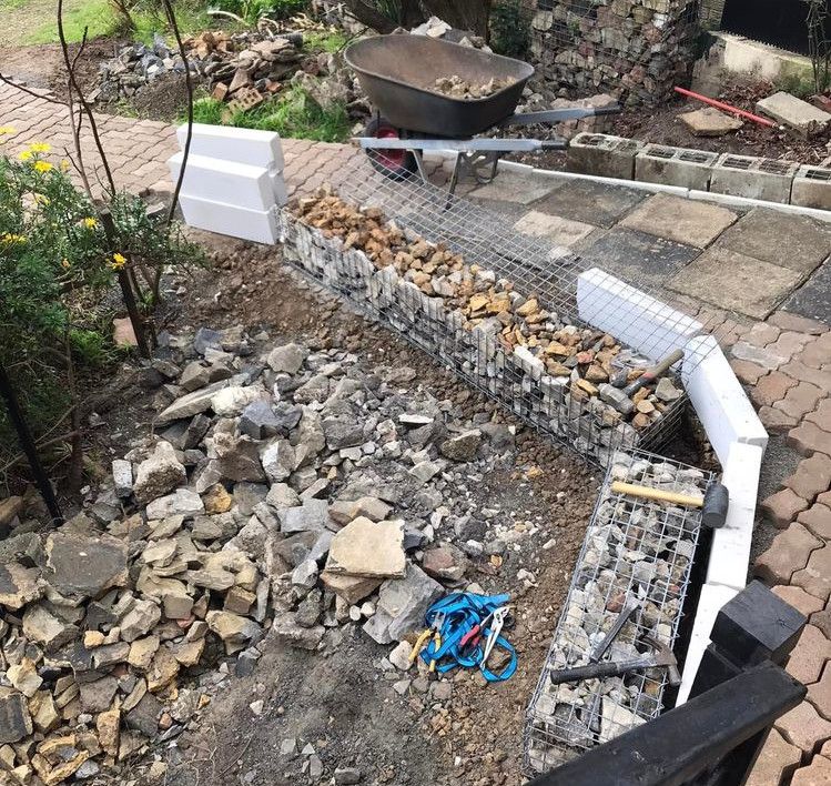 Gabion wall for front pathway | Bunnings Workshop community