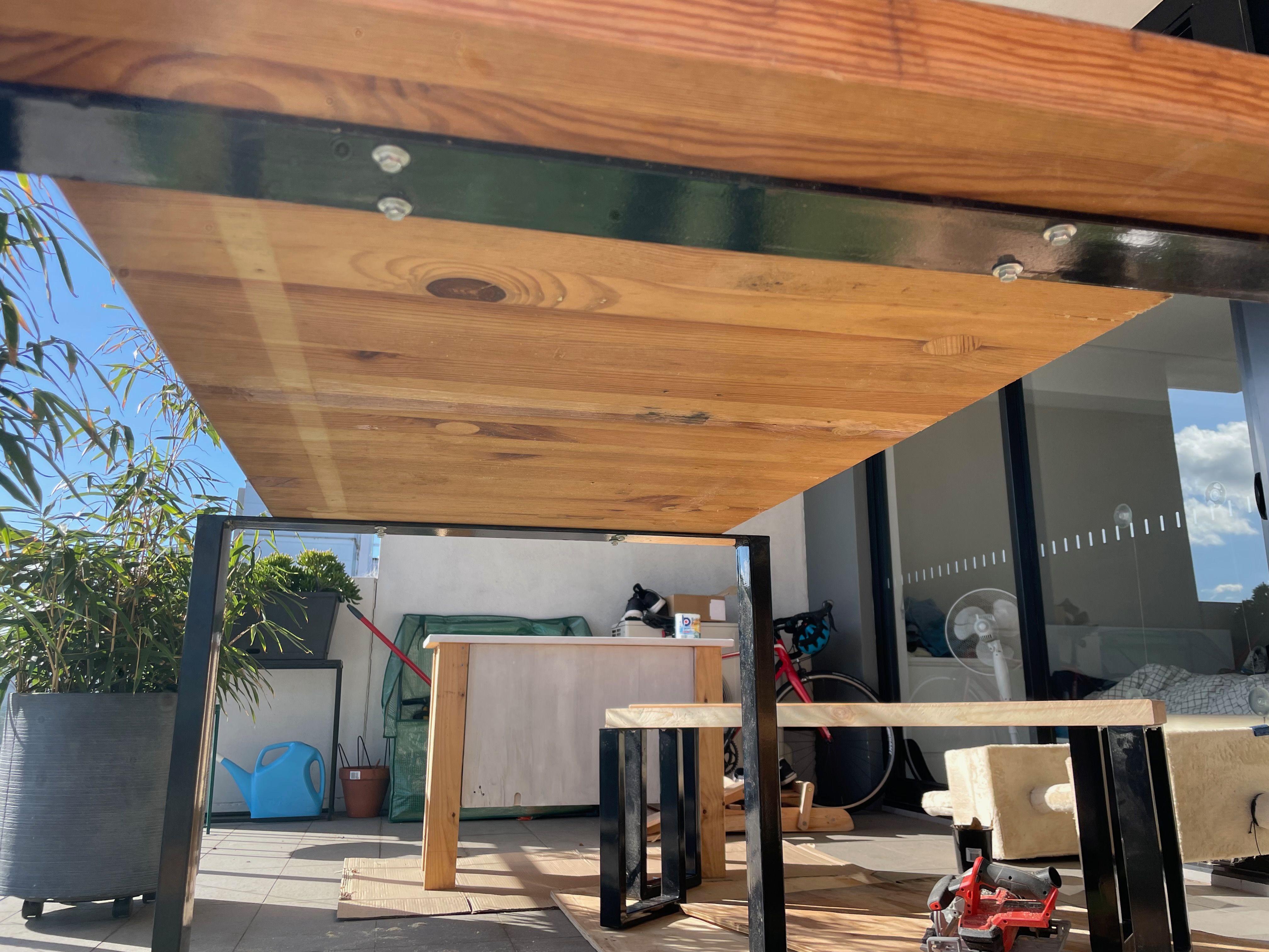 Outdoor table using Merbau fence panel | Bunnings Workshop community