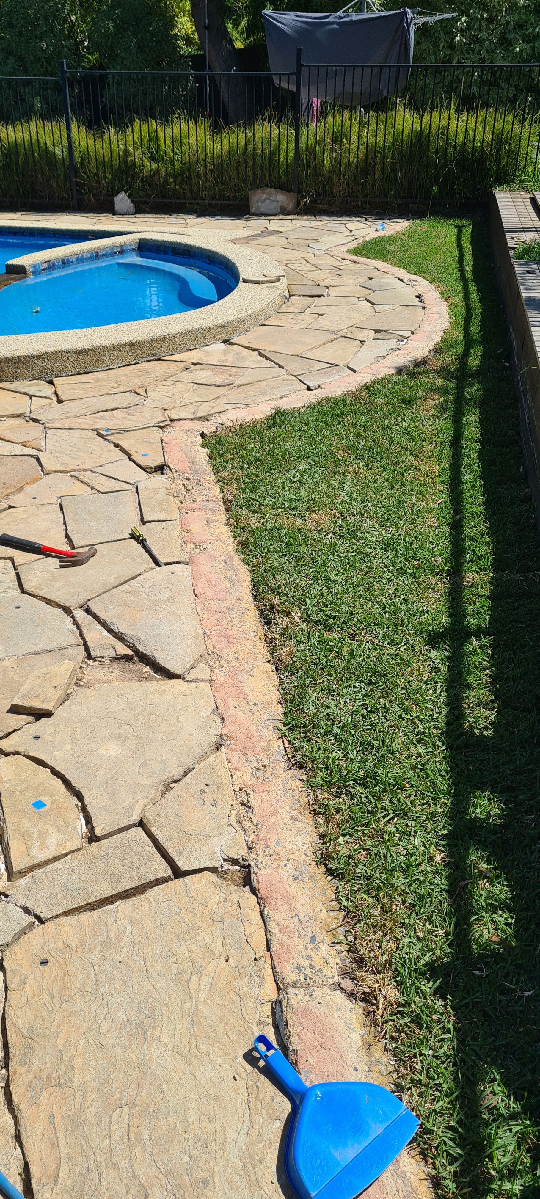 Pool area makeover with crazy paving | Bunnings Workshop community