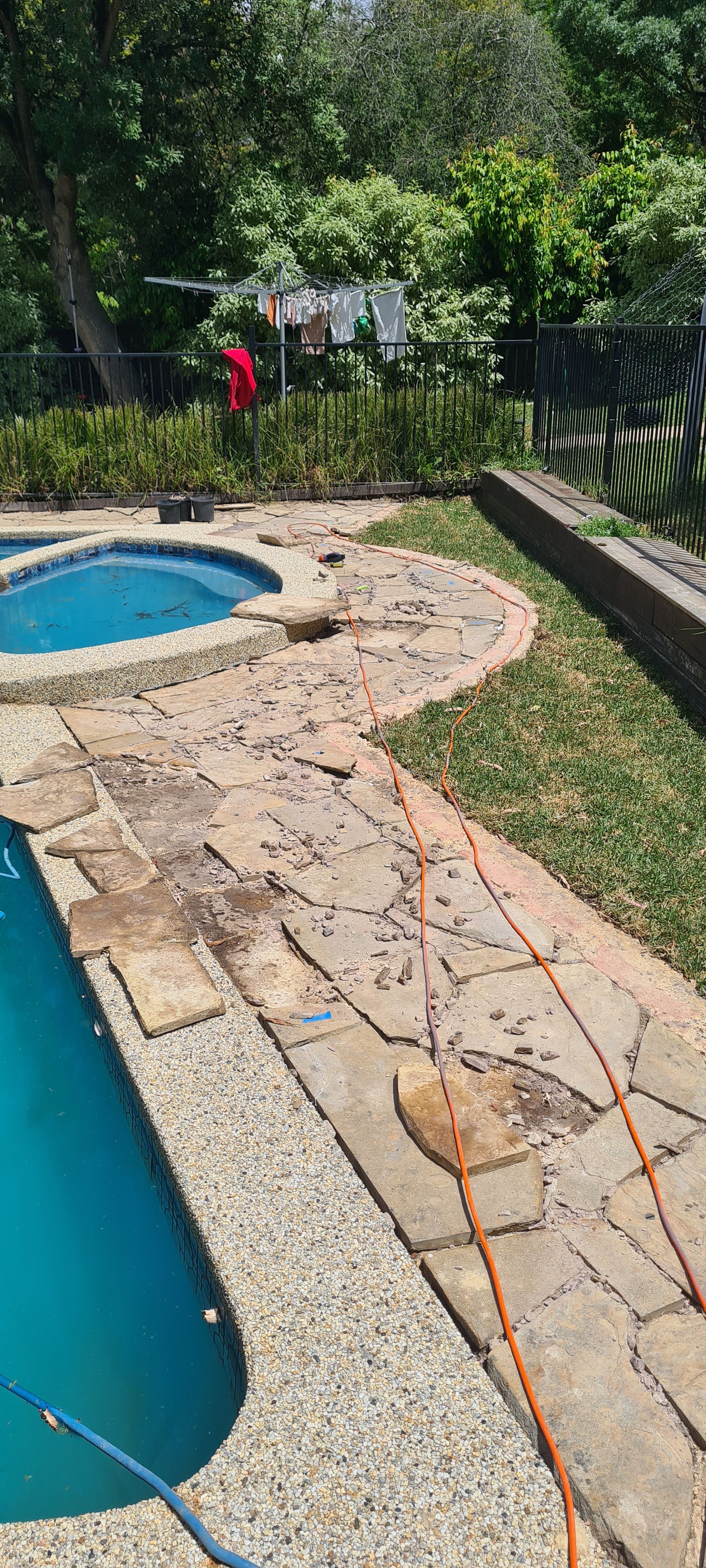 Pool area makeover with crazy paving | Bunnings Workshop community