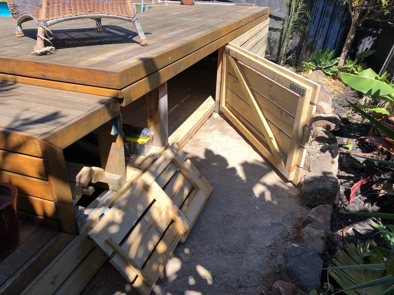 Under pool deck storage | Bunnings Workshop community