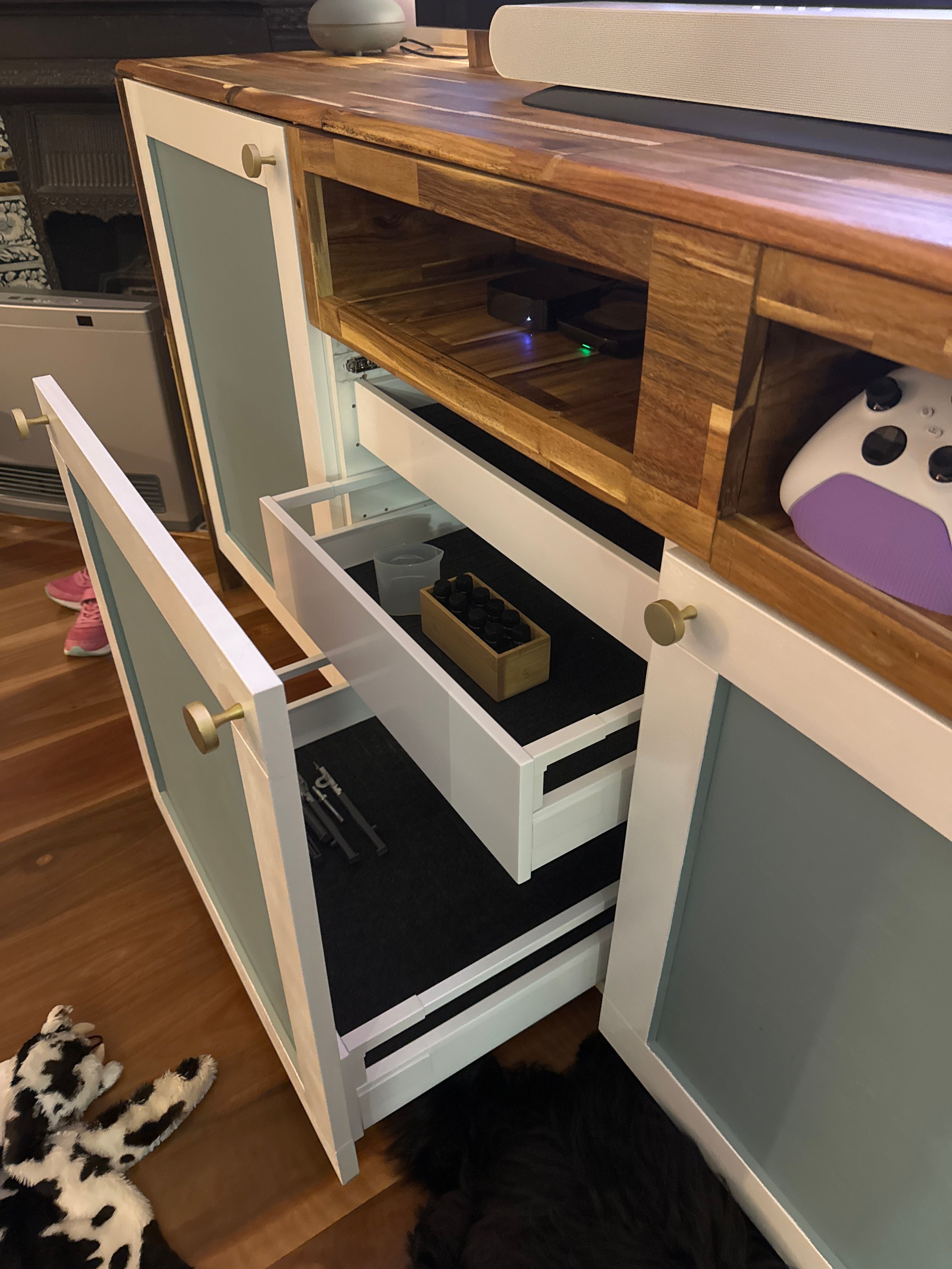 TV cabinet with laminex surround back pa... | Bunnings Workshop community